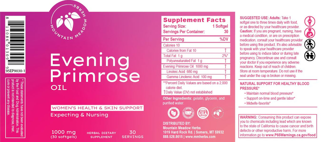 30 capsules of evening primrose oil