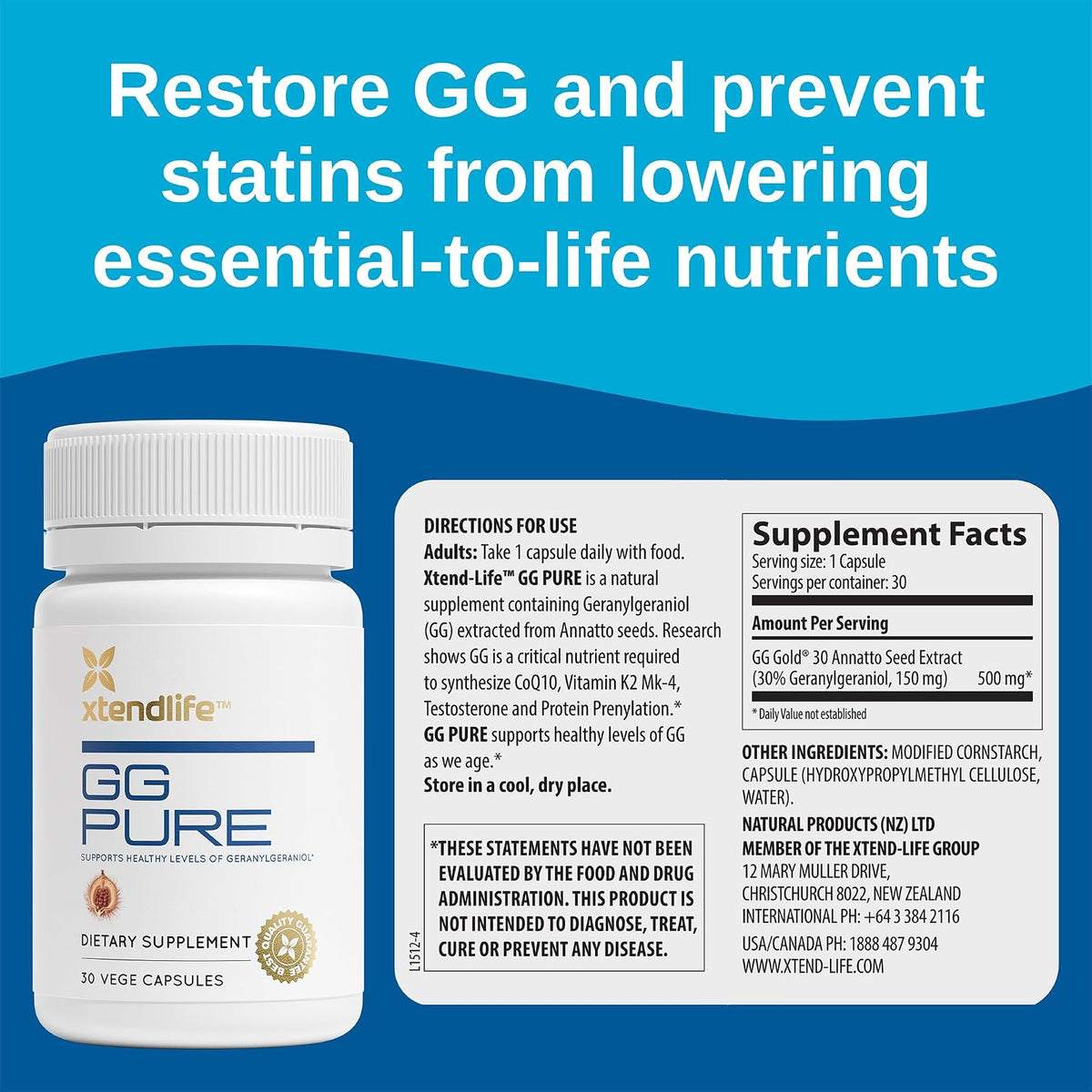 30 capsules of Geranylgeraniol