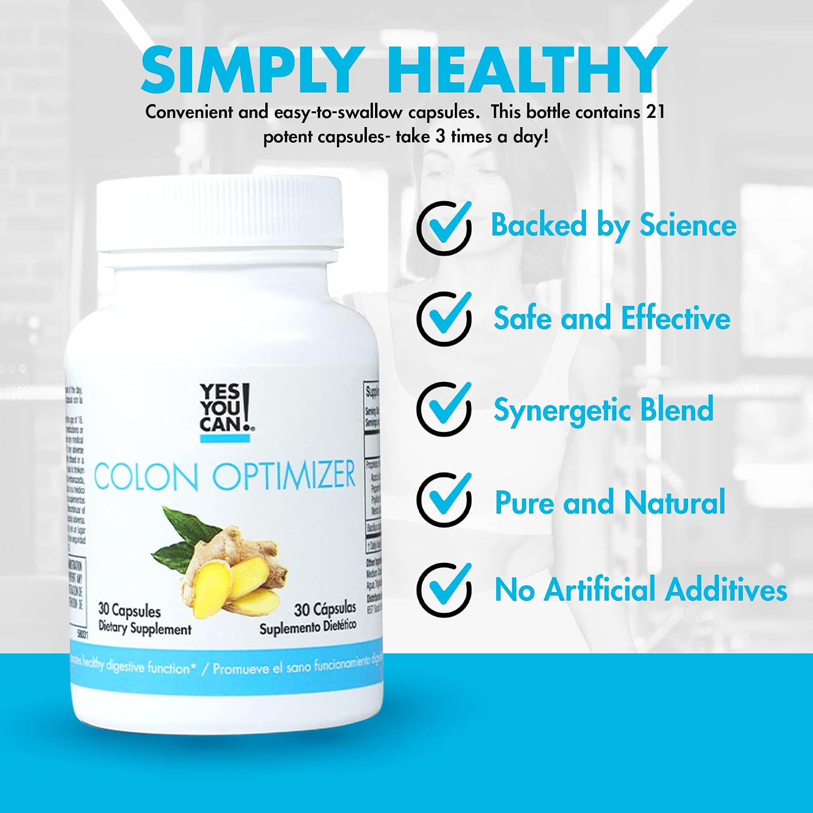 30 capsules of gut-friendly probiotics