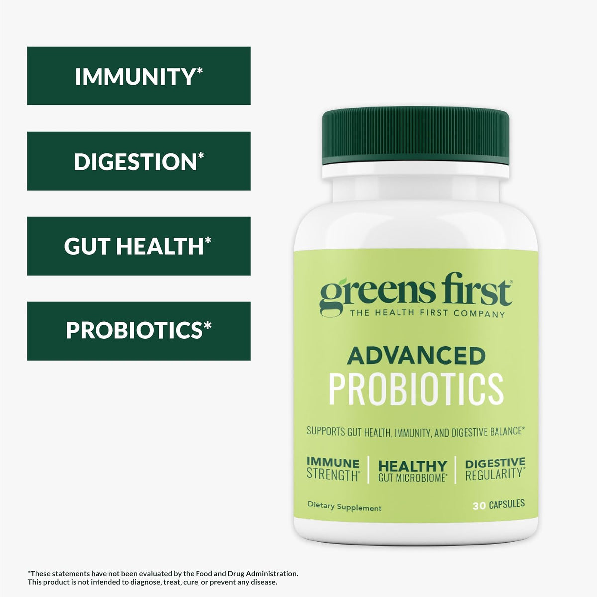 30 capsules of gut-friendly probiotics