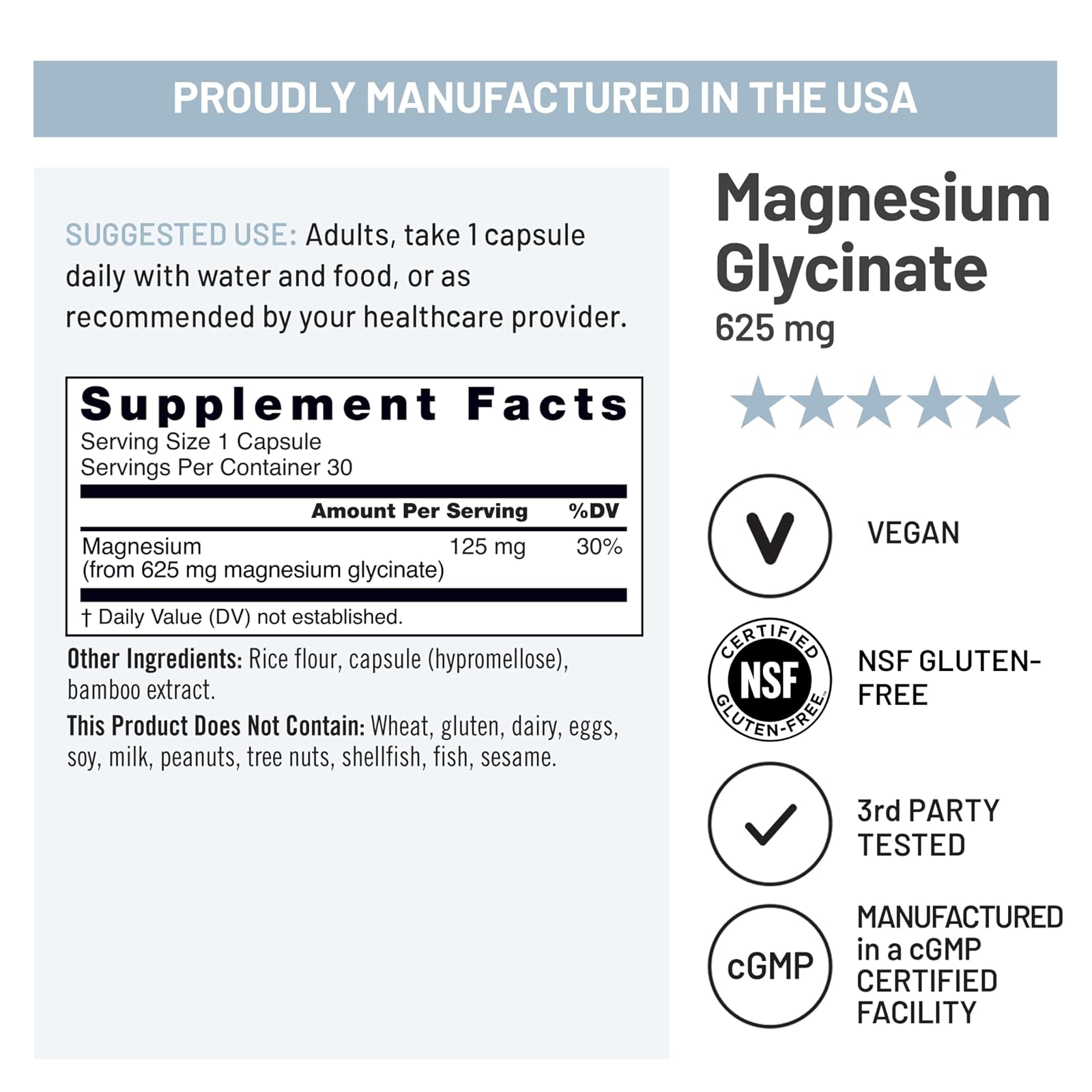 30 capsules of magnesium glycinate