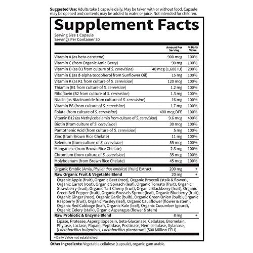 30 capsules of men's multivitamins