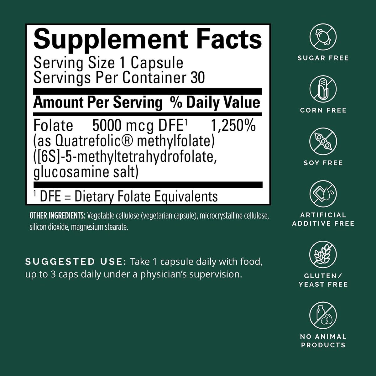 30 capsules of methylfolate