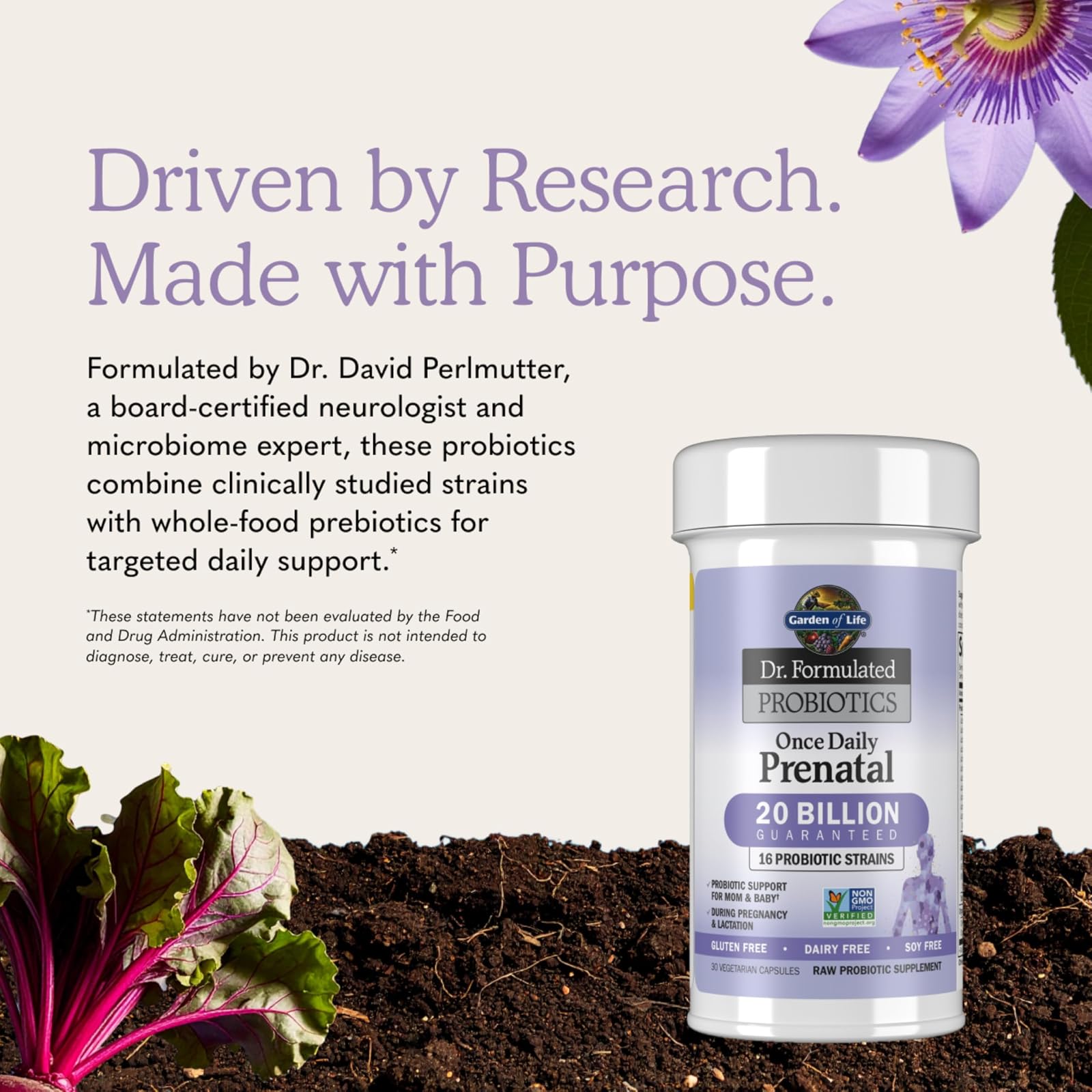 30 capsules of prenatal probiotics