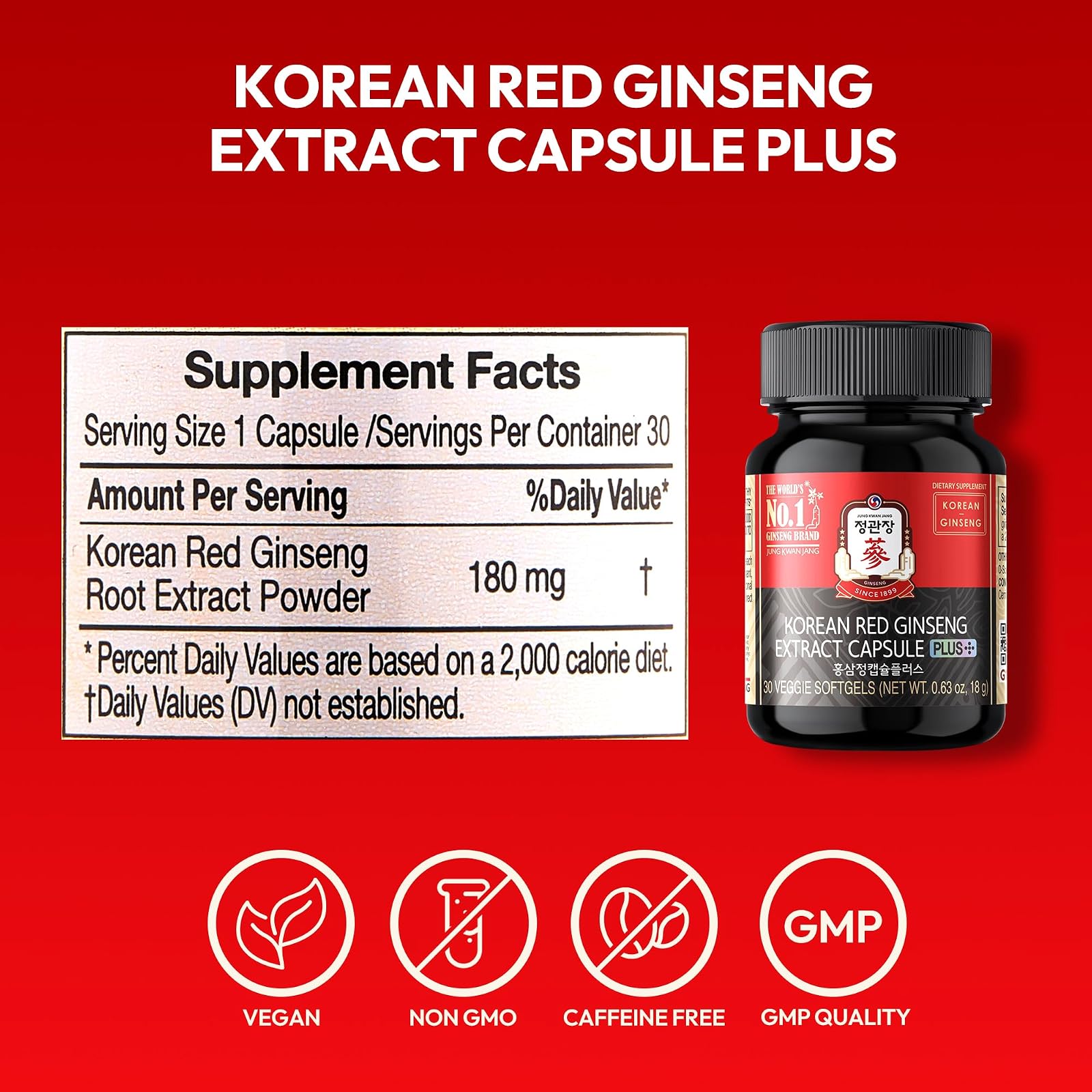 30 capsules of pure ginseng extract