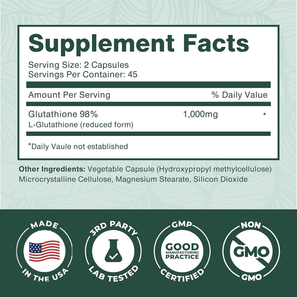 30 capsules of reduced glutathione