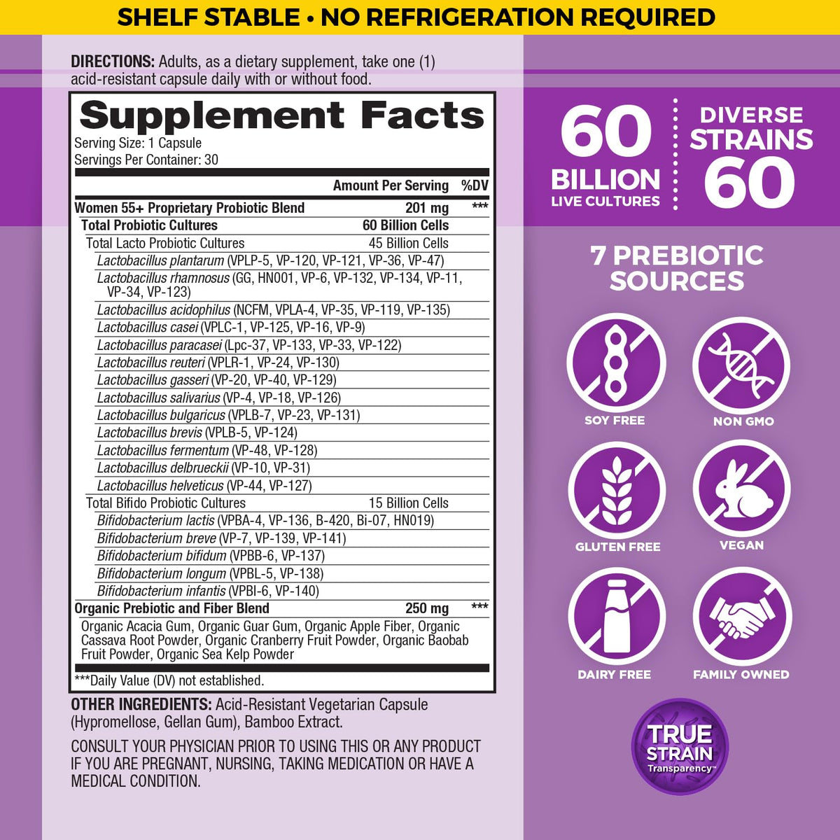 30 capsules of women's probiotics