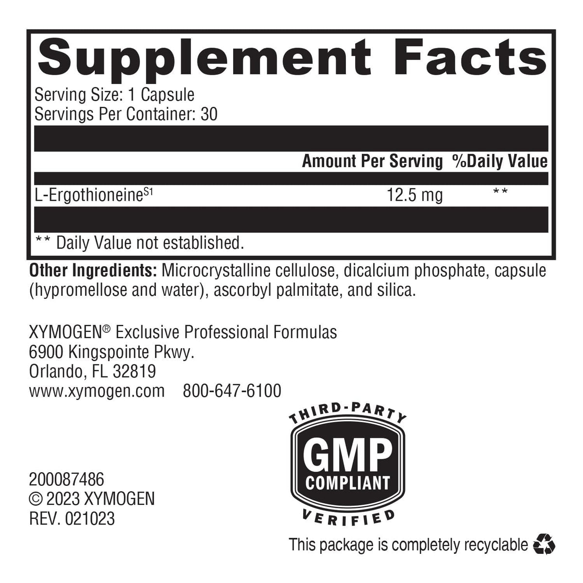 30 capsules of XYMOGEN MitoPrime