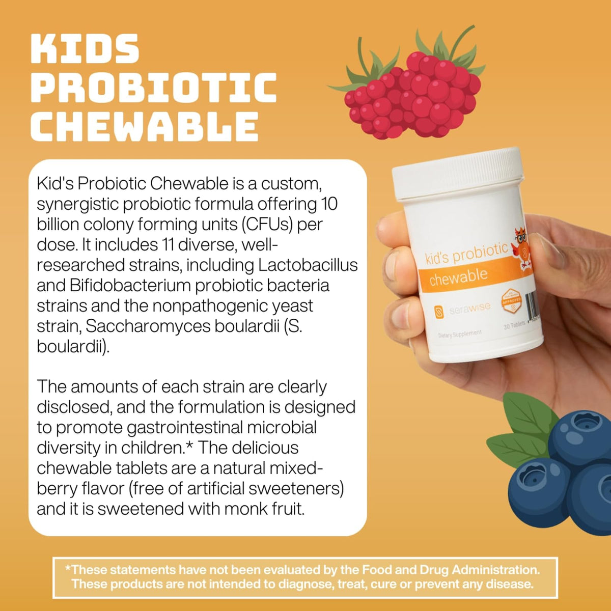 30 chewable tablets for daily probiotic support