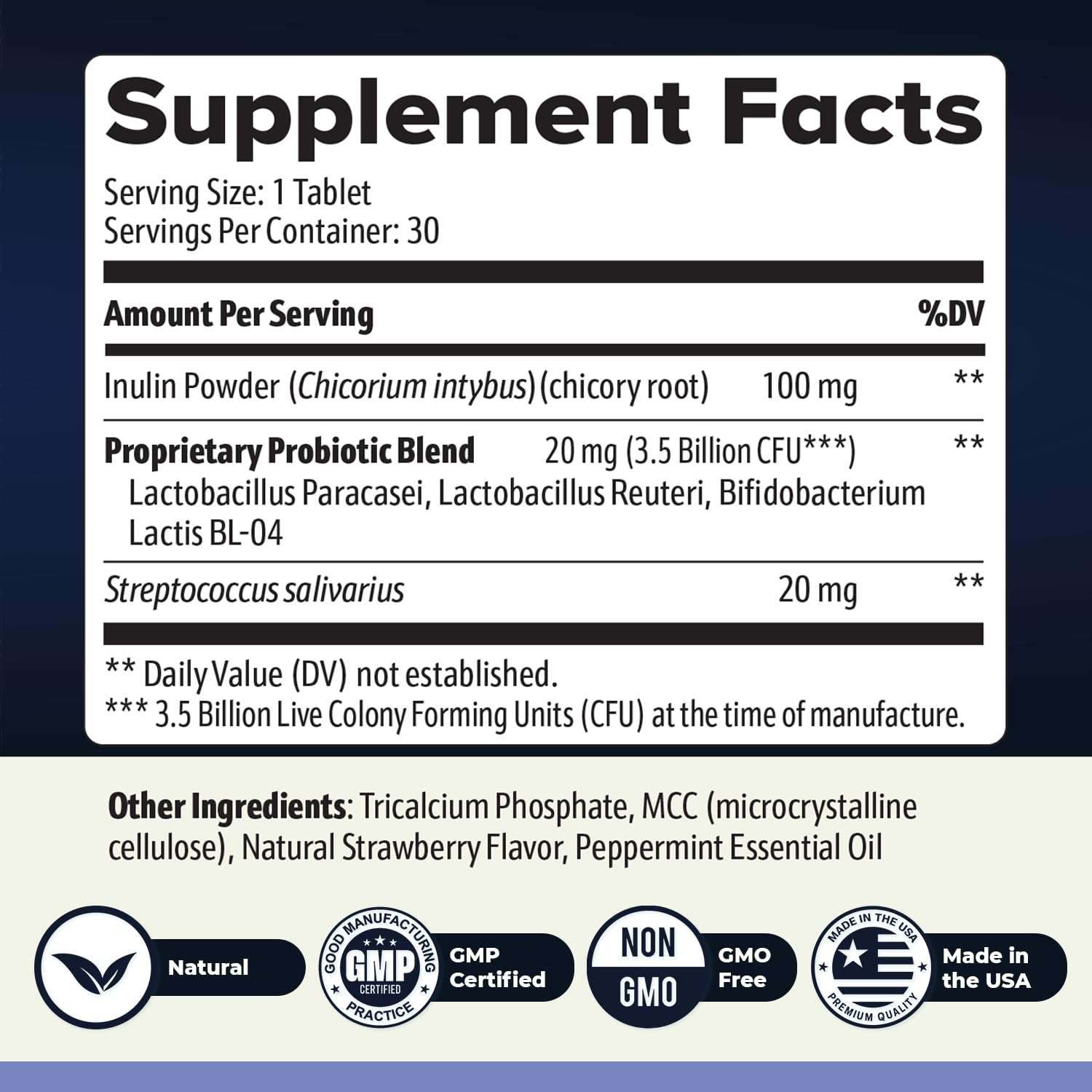 30 count BrainSync vitamin tablets