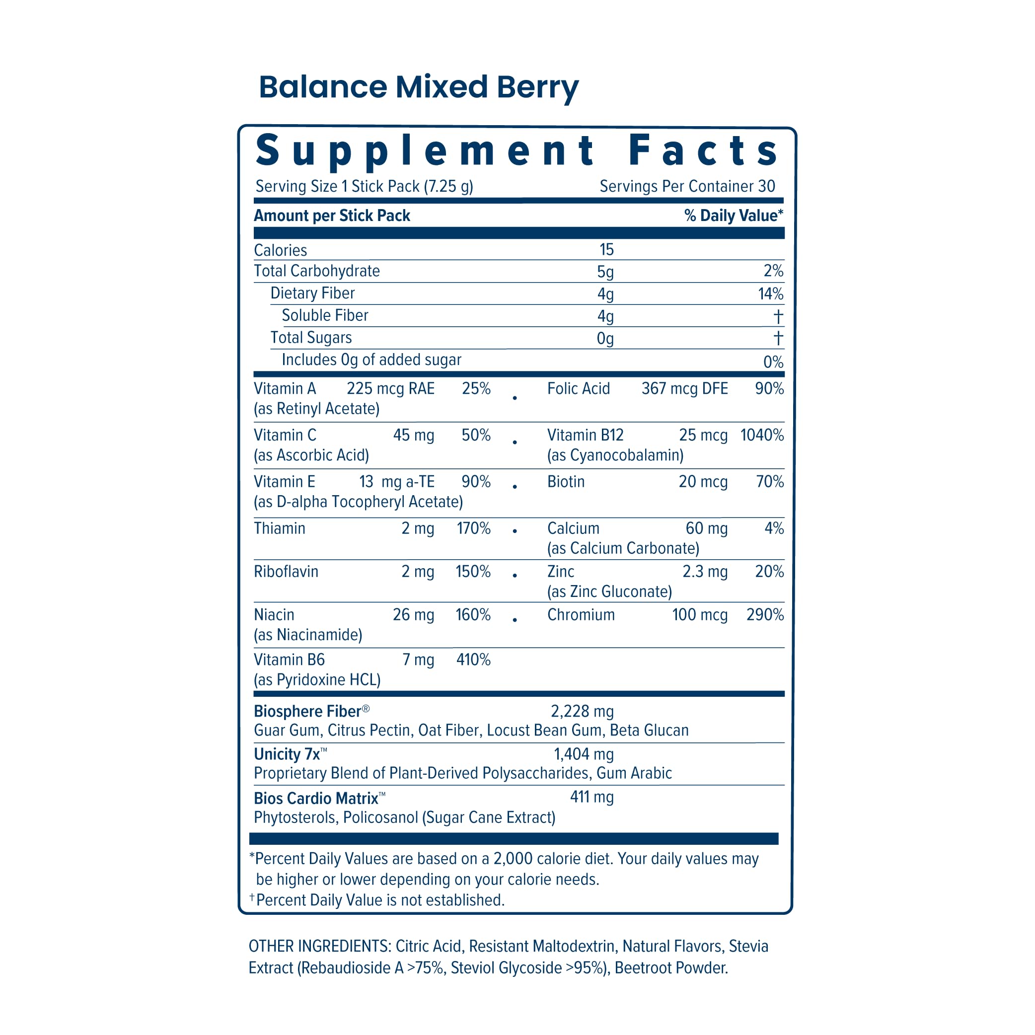 30 count dietary fibers for digestion