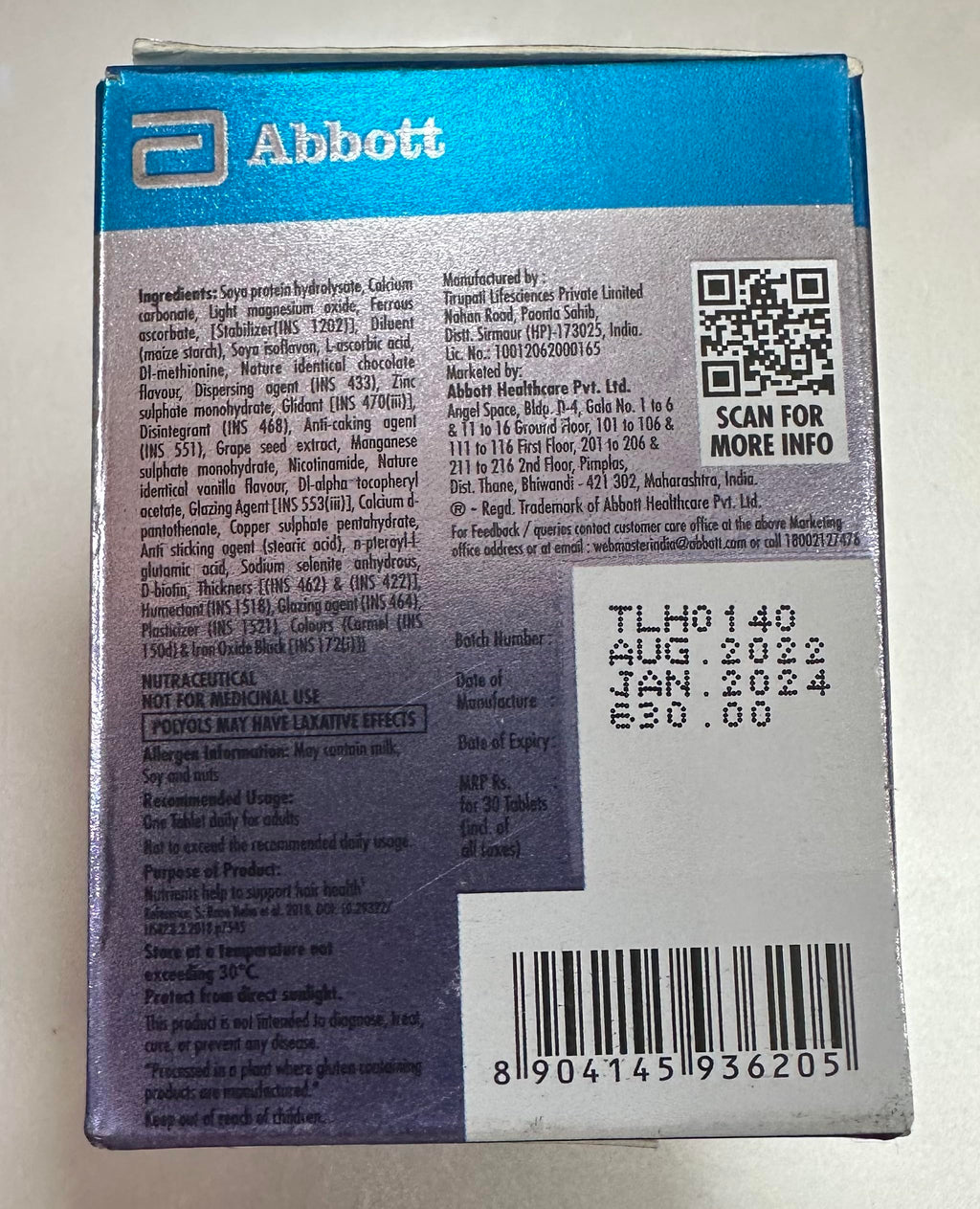 30 count hair growth supplements