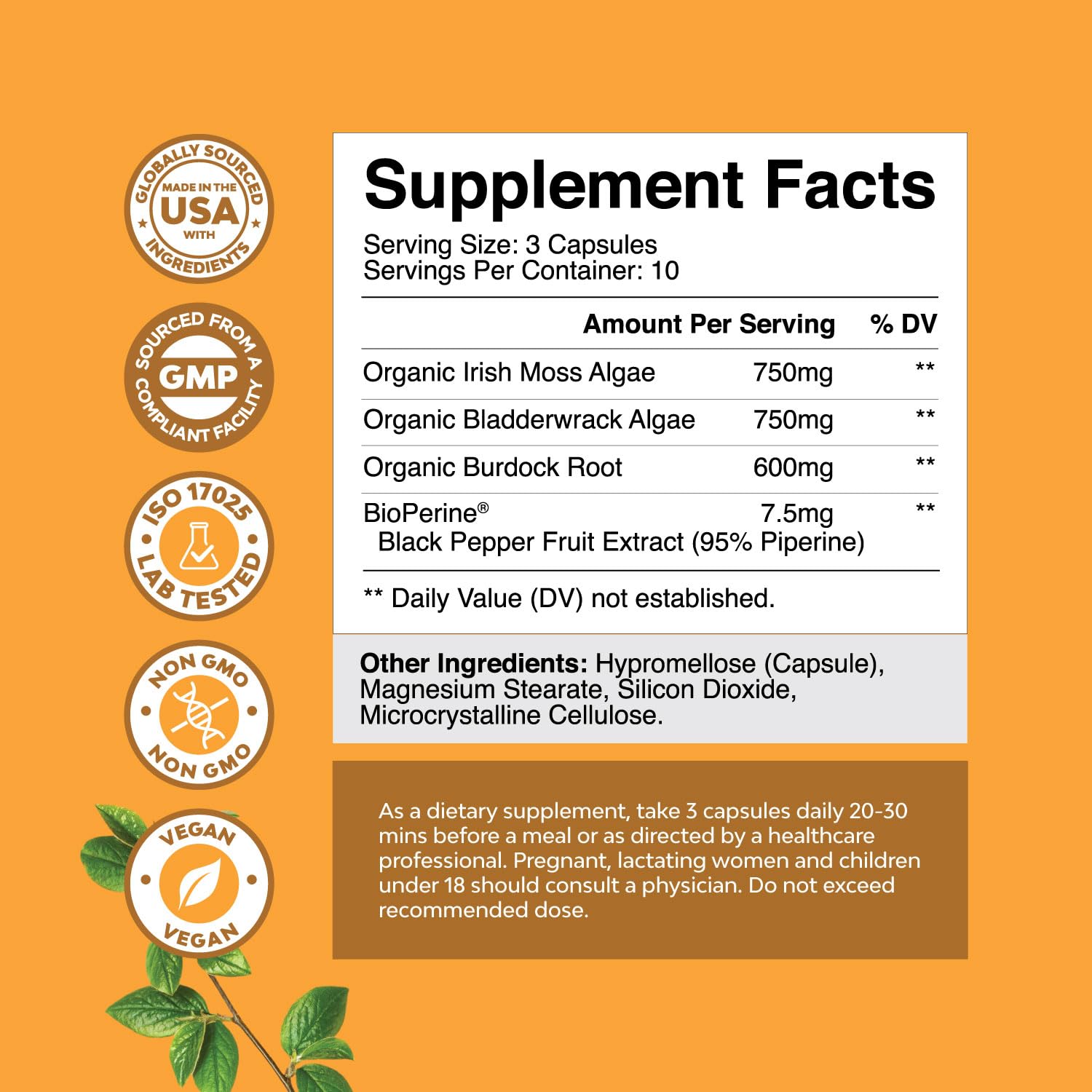 30 count sea moss capsules for energy