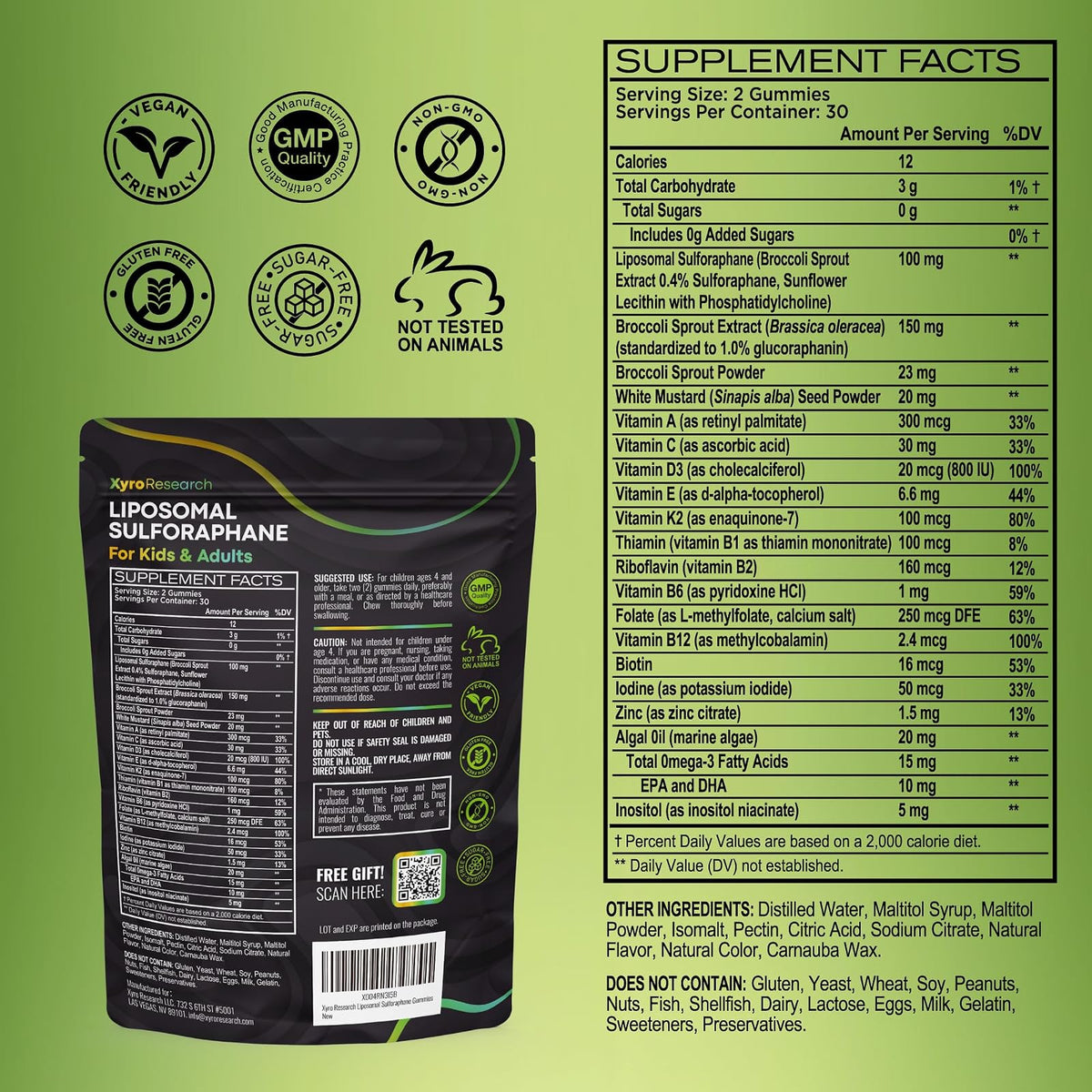 30 count sulforaphane gummy vitamins