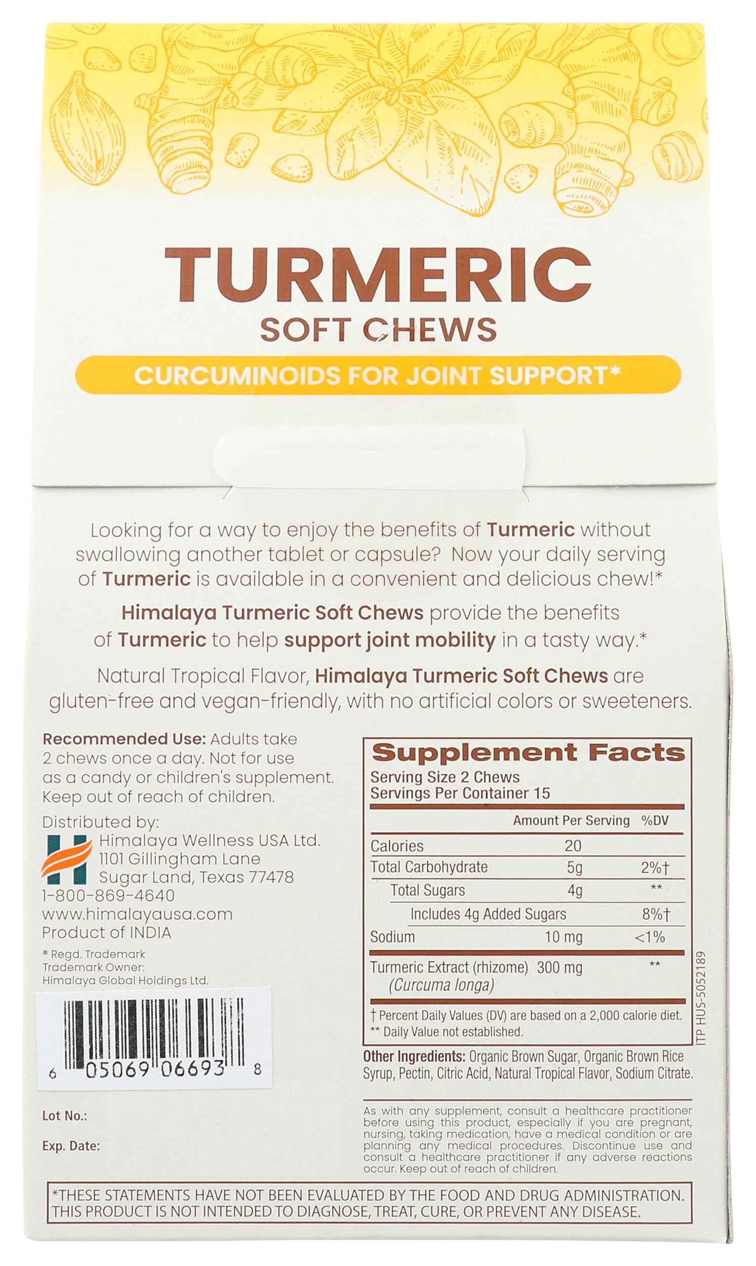 30 count turmeric chewable supplements