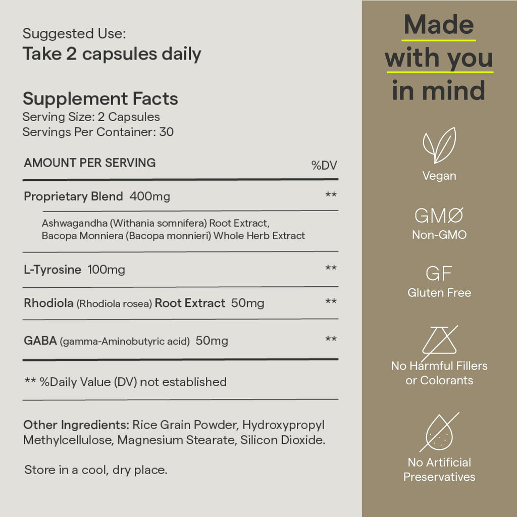 30-day supply of ashwagandha capsules