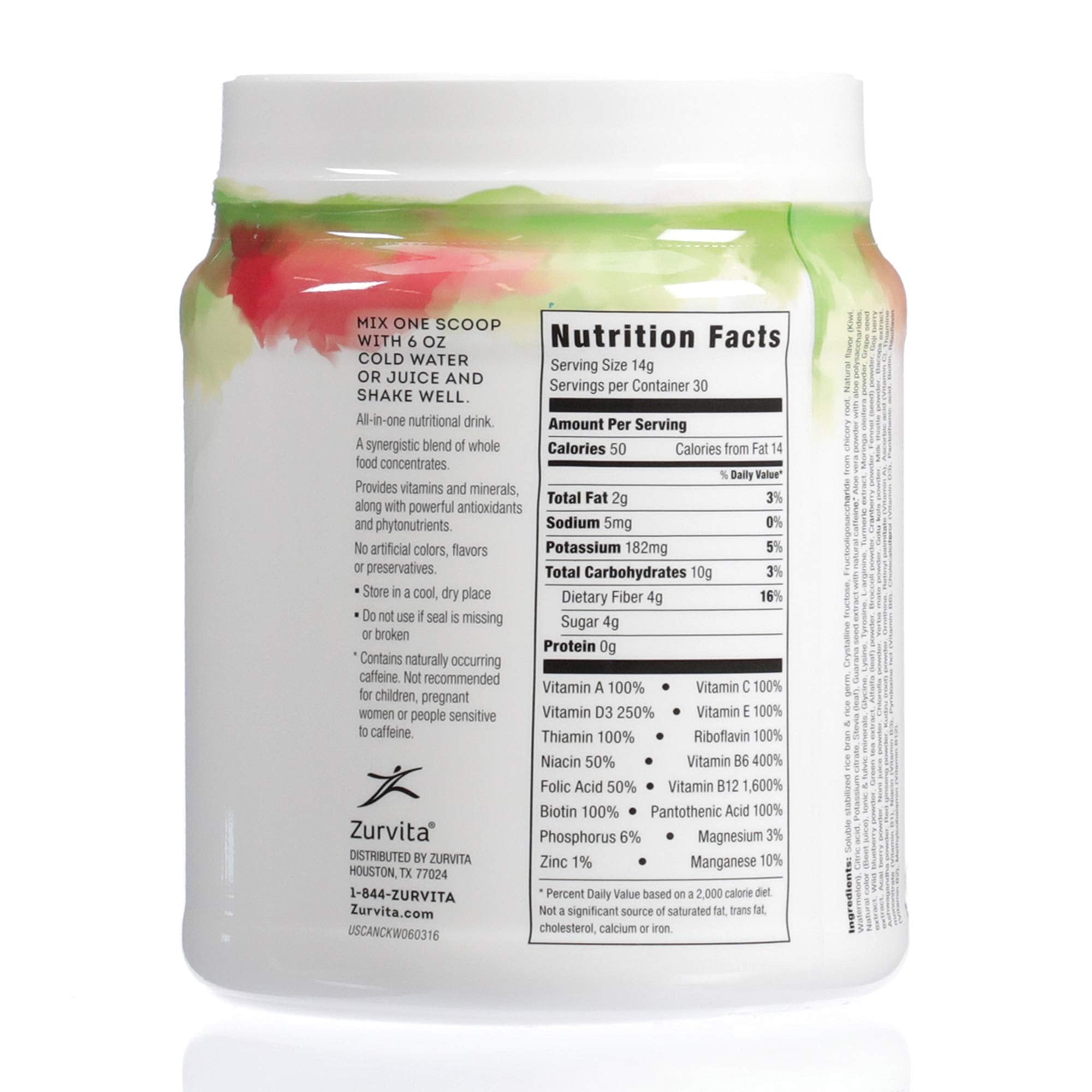 30-day supply of blended vitamins