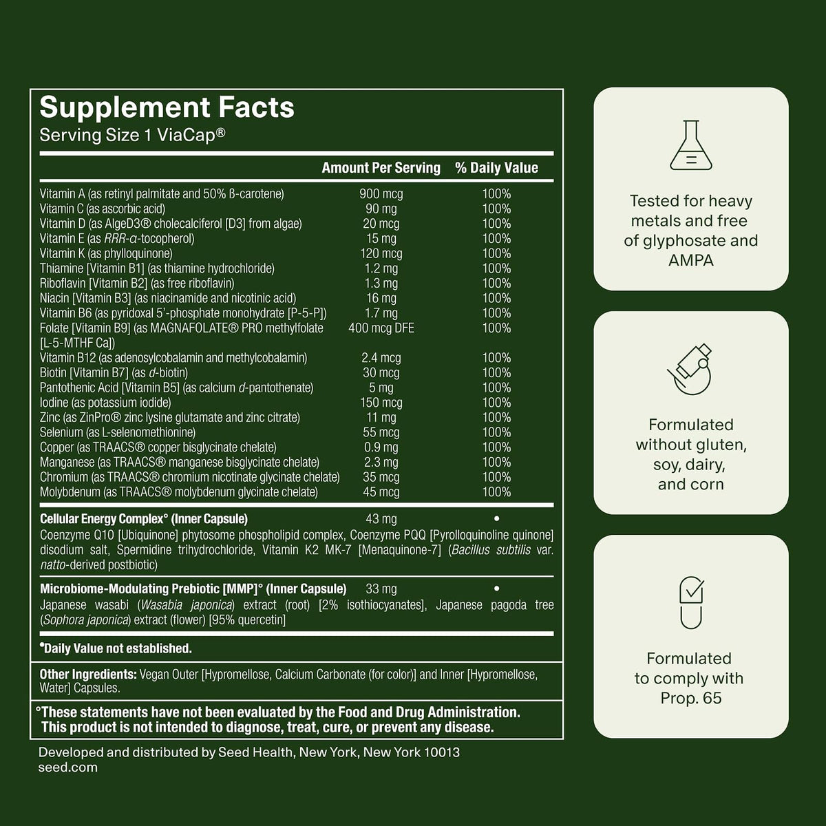 30-day supply of daily multivitamins