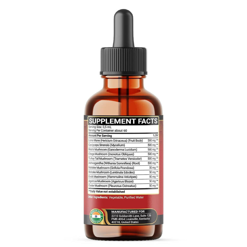 30 day supply of mushroom liquid drops