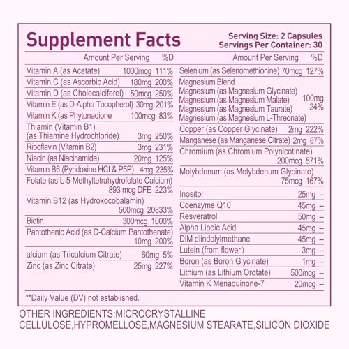 30 essential nutrients for women