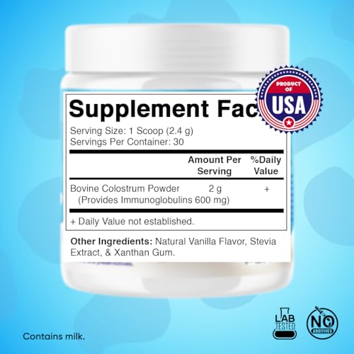 30% IgG colostrum for immune support