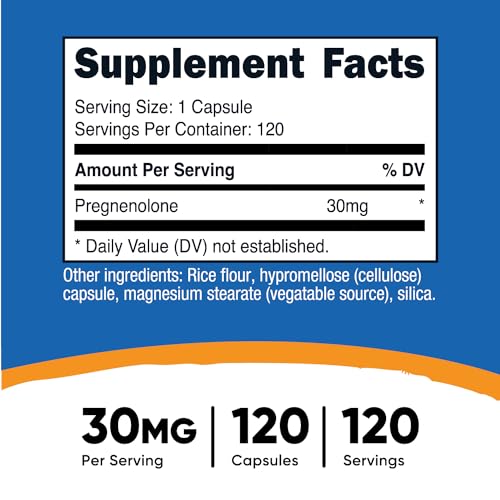 30 mg Pregnenolone capsules for wellness