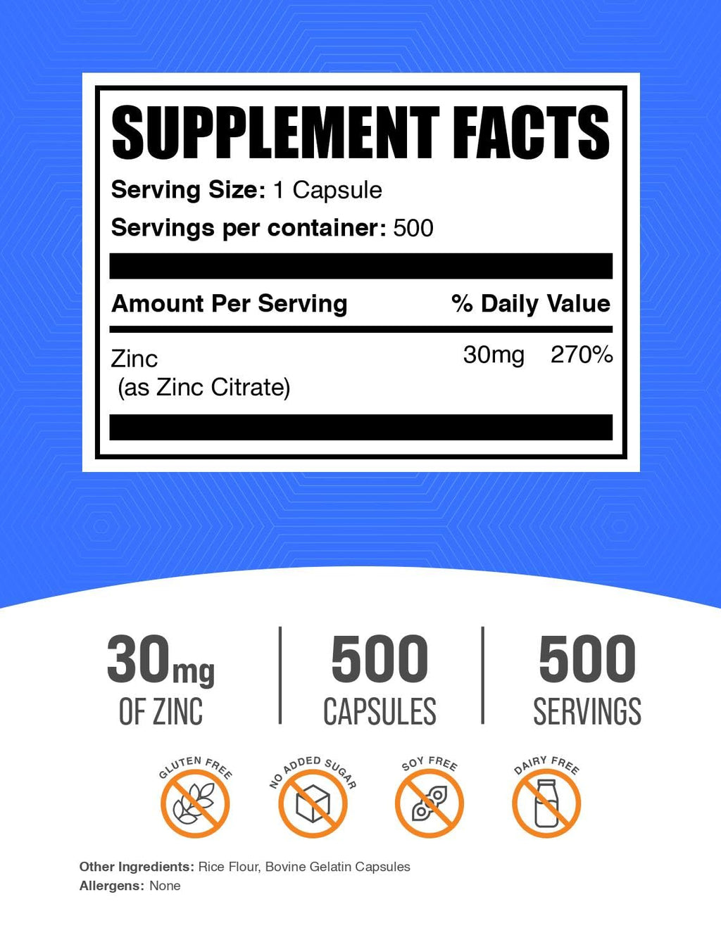 30 mg Zinc Citrate supplement