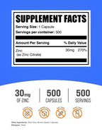 30 mg Zinc Citrate supplement