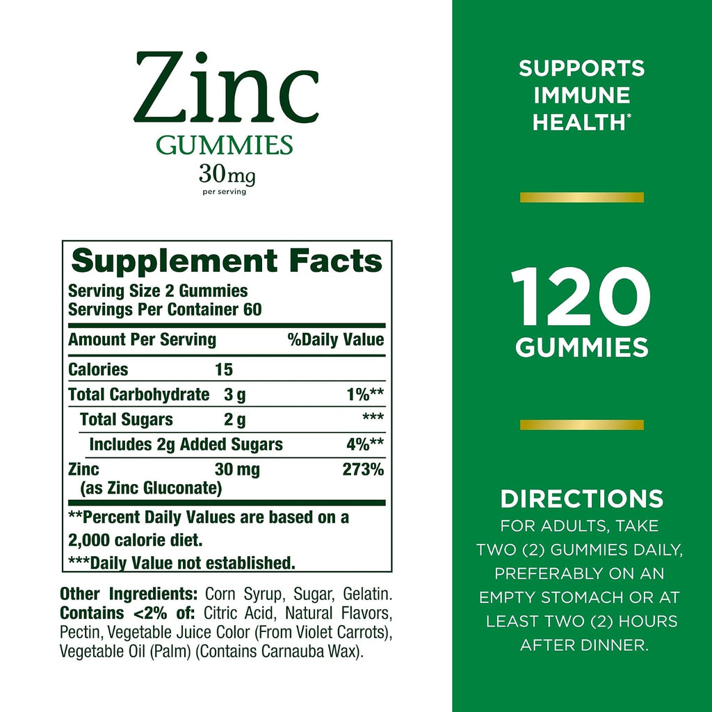 30 mg zinc gummies for daily health