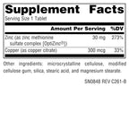 30 mg zinc methionine complex