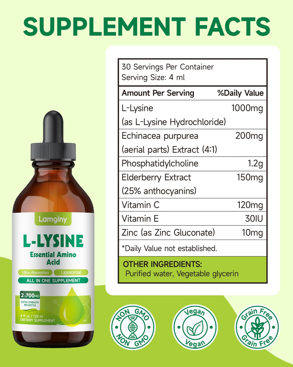 30 ml L-Lysine liquid drops