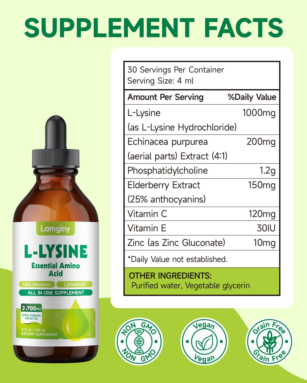 30 ml L-Lysine liquid drops