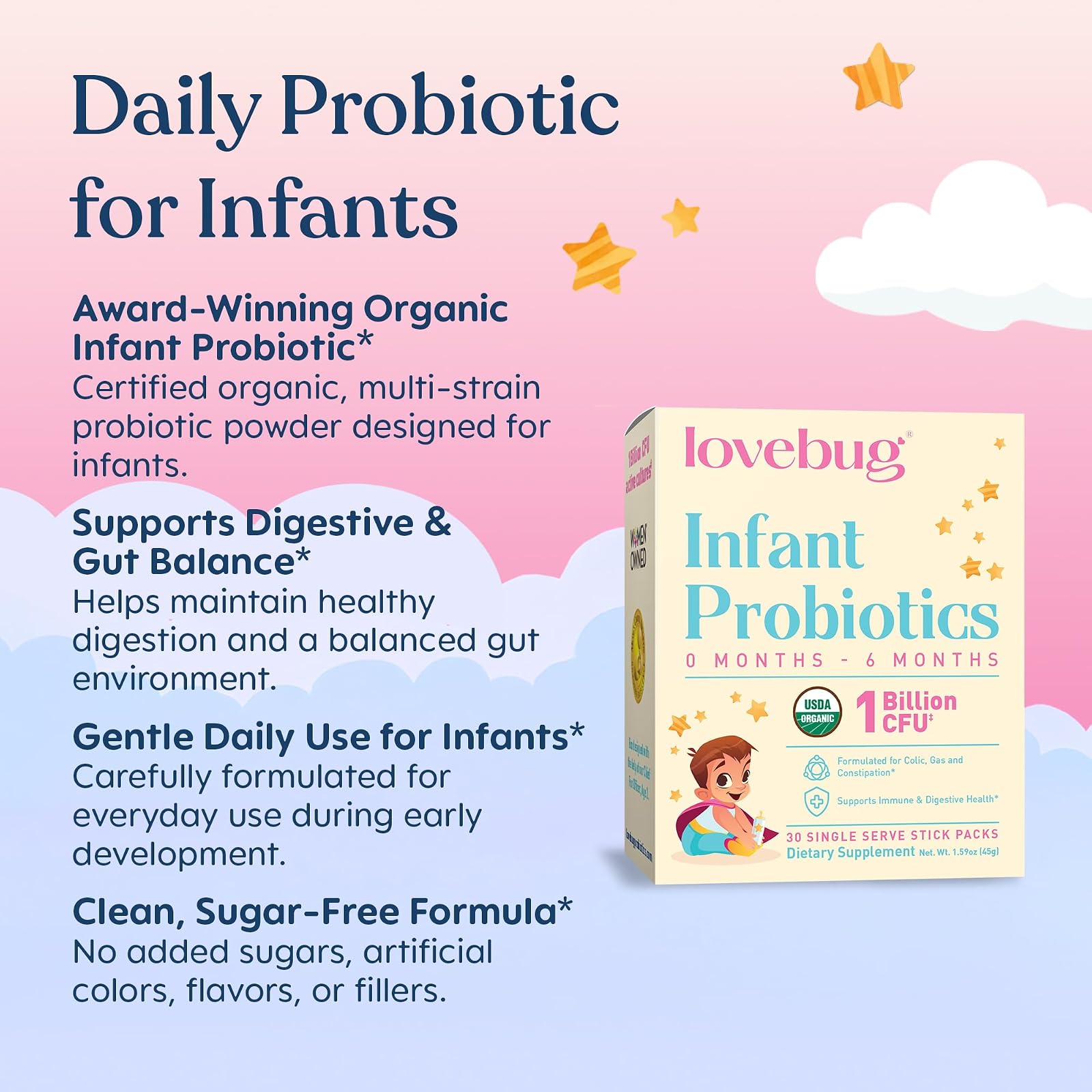 30 pack LOVEBUG probiotics benefits