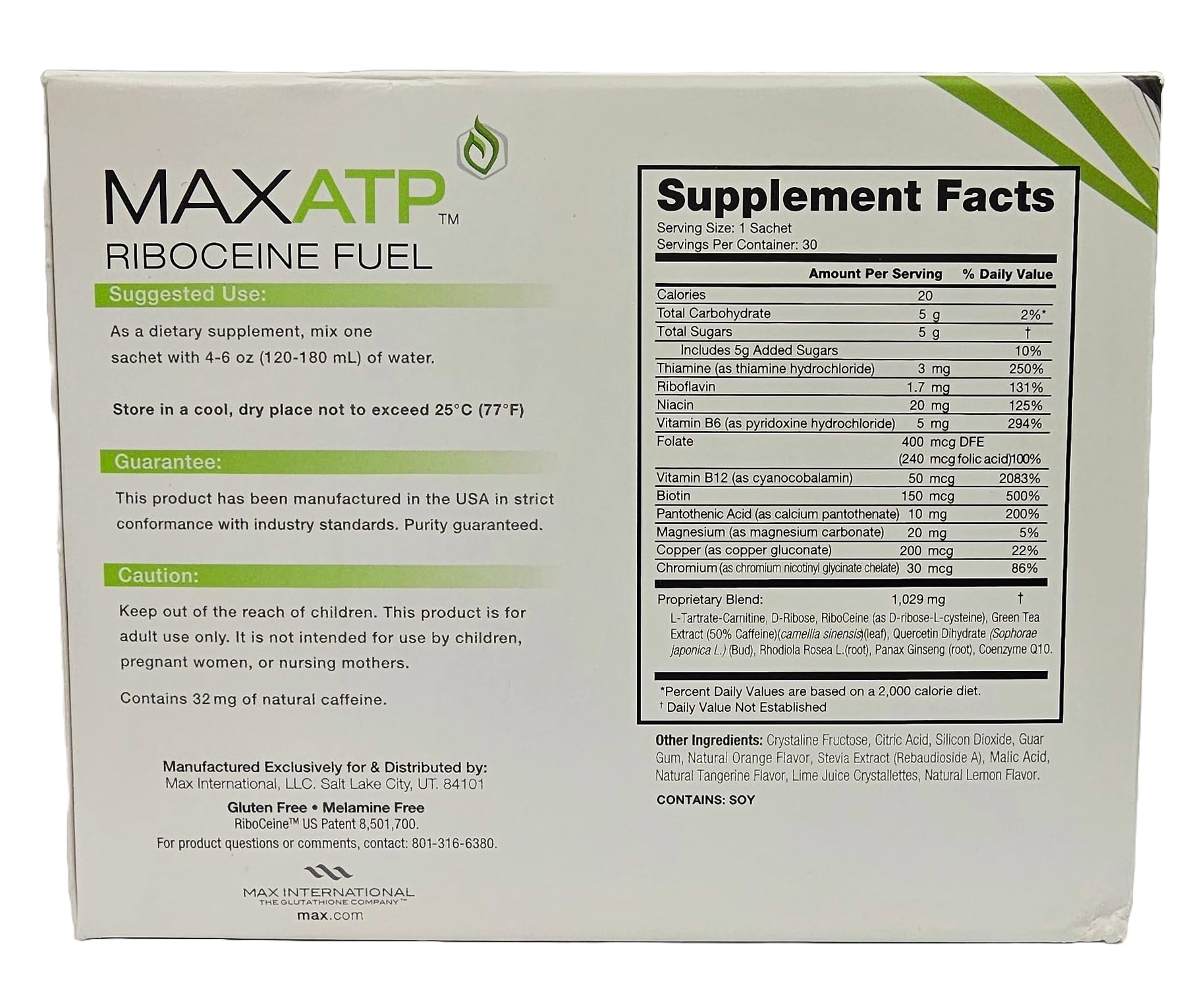 30 packets of Max ATP supplements