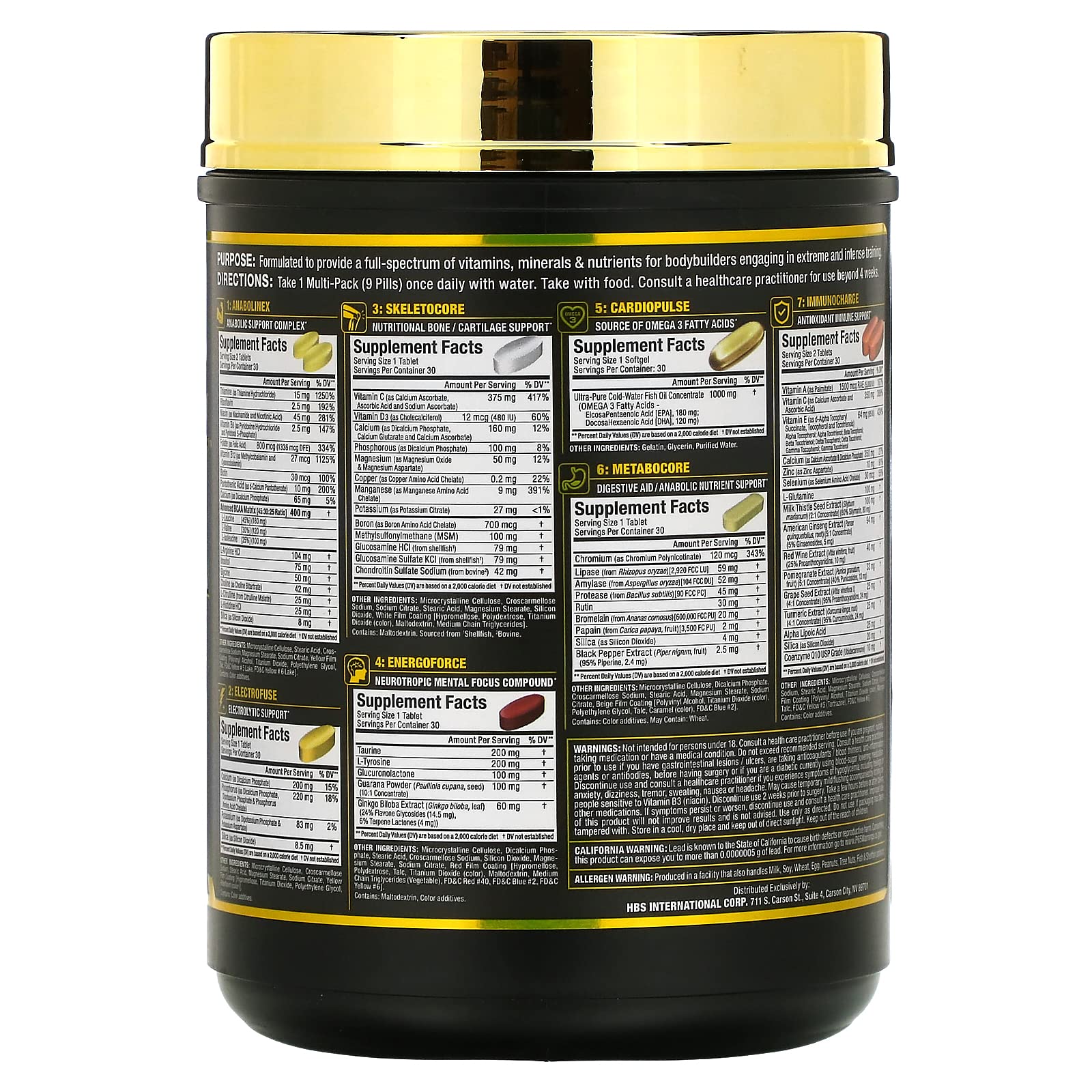 30 pill packs of Allmax vitamins