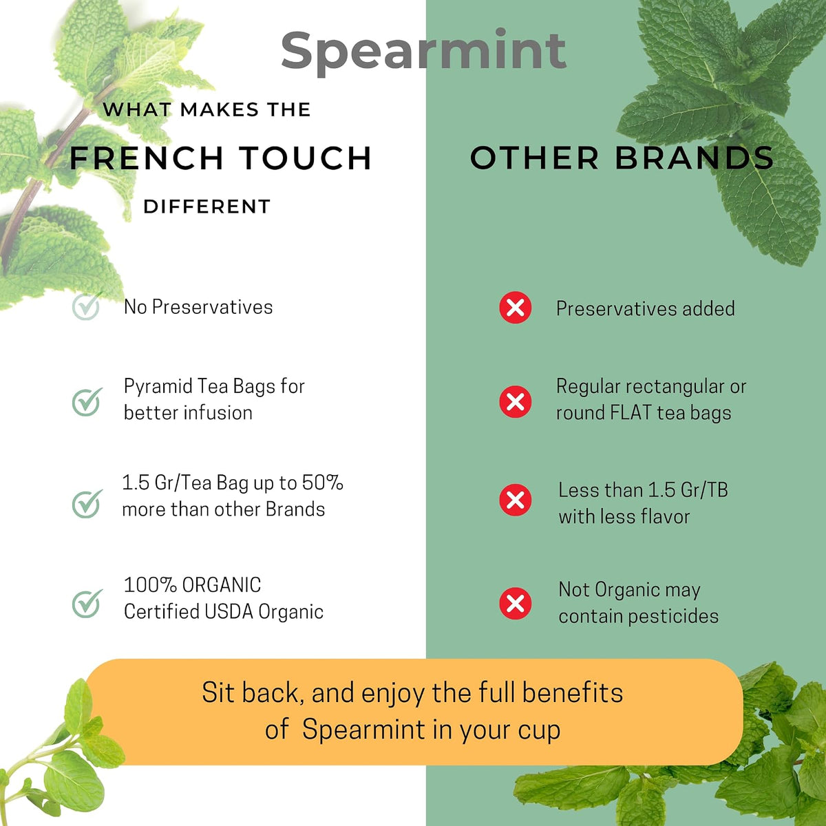 30 pyramid bags of spearmint