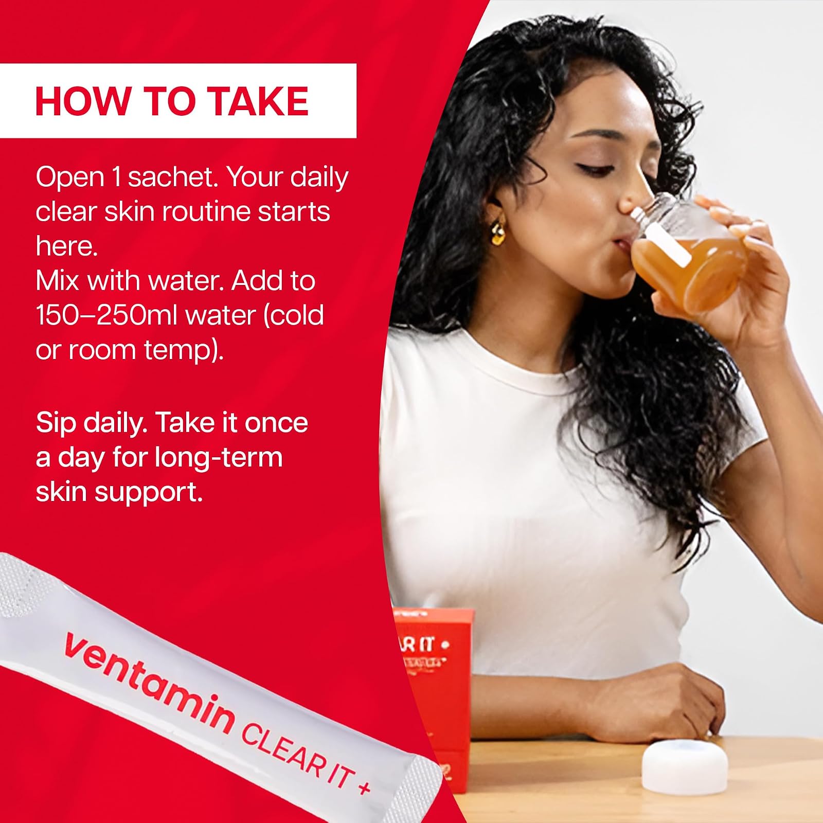 30 sachets of Clear It+ acne support