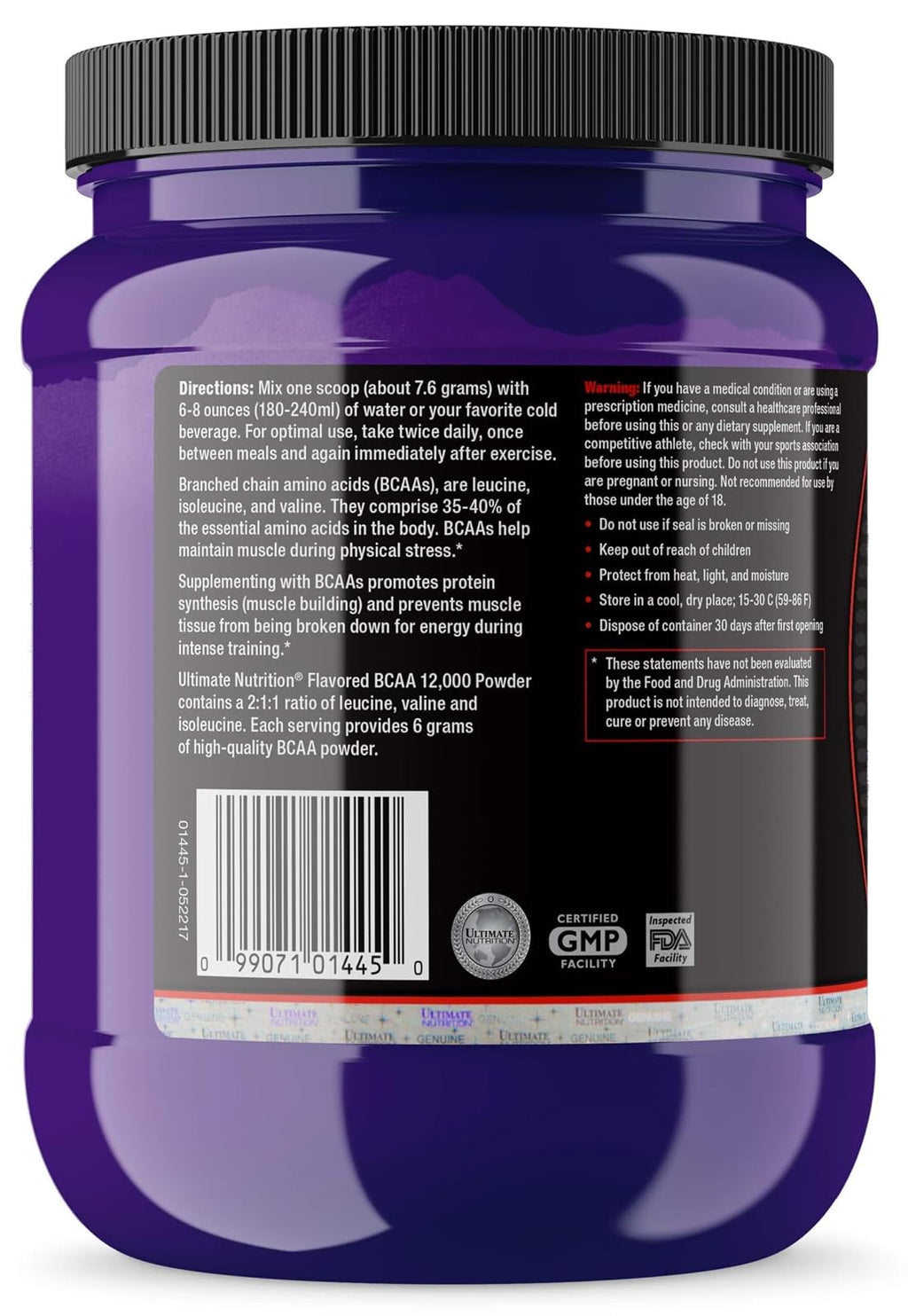 30 servings of BCAA powder supplement