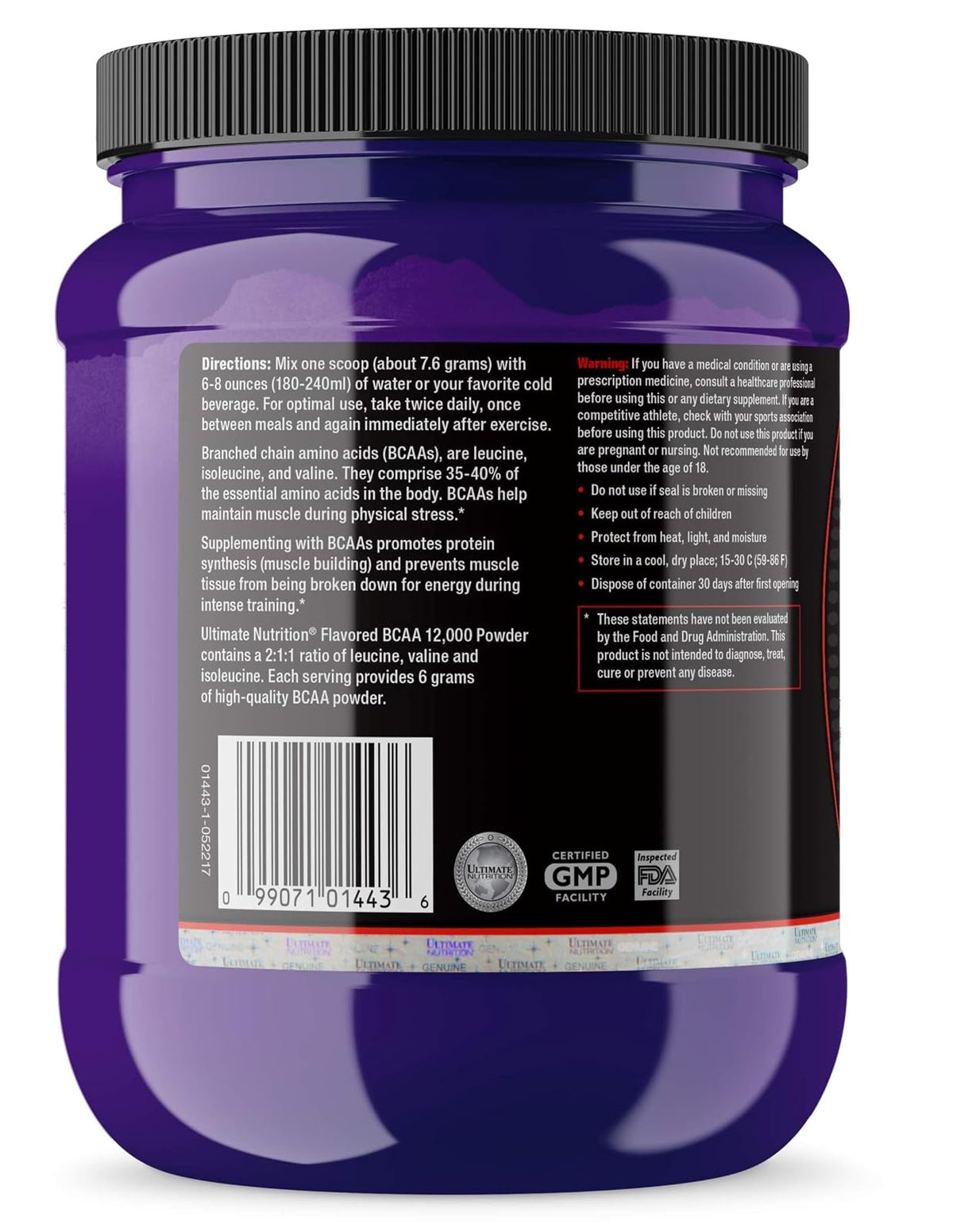 30 servings of BCAA powder