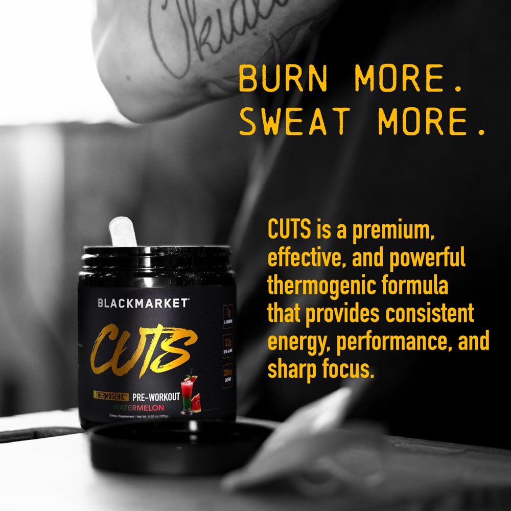 30 servings of BLACKMARKET CUTS pre-workout