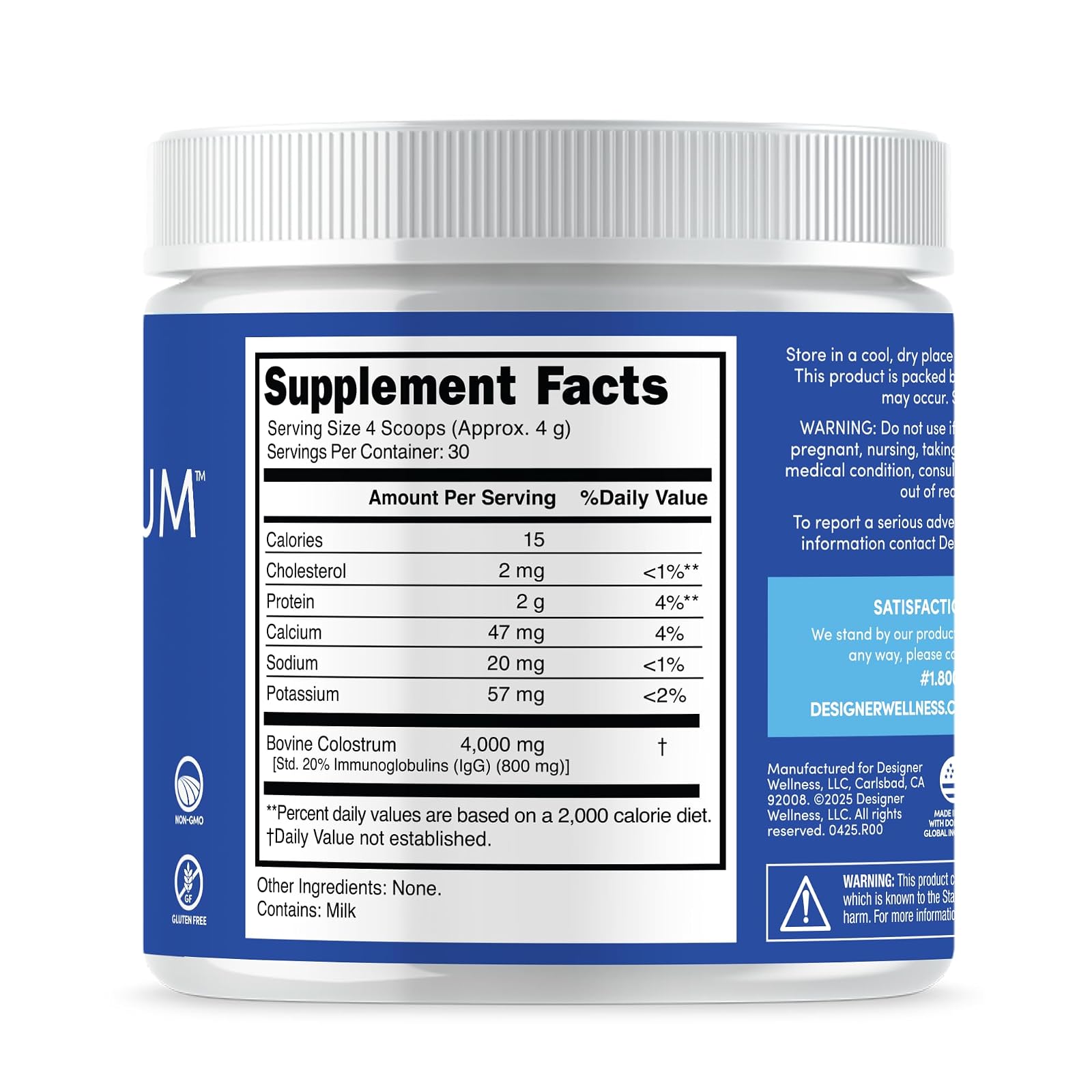 30 servings of colostrum powder