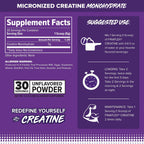 30 servings of creatine supplement