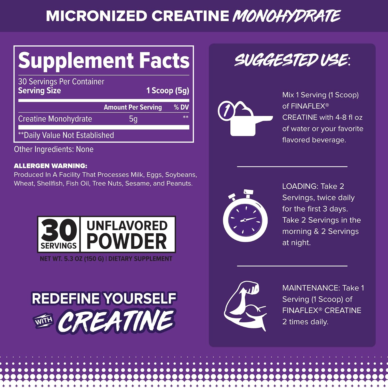 30 servings of creatine supplement