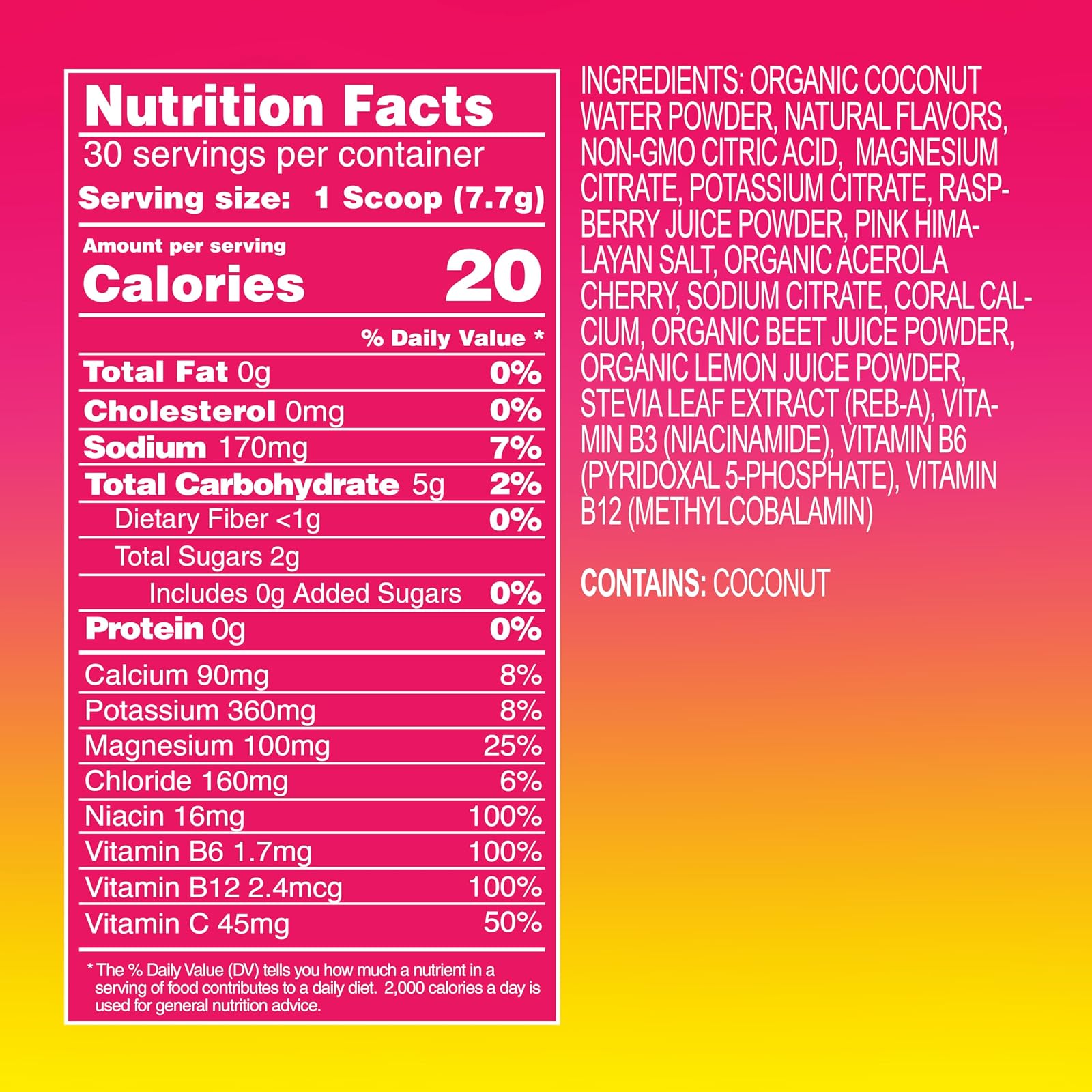 30 servings of electrolyte drink mix