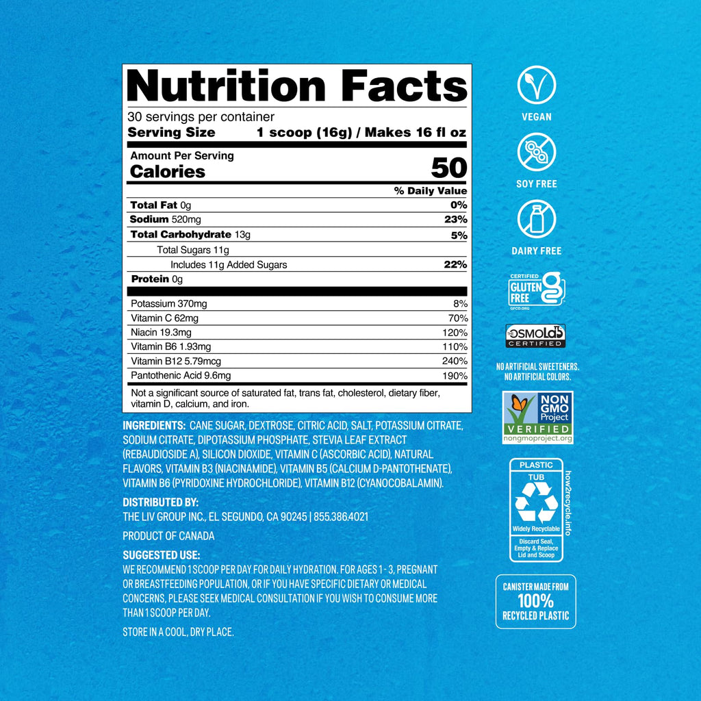 30 servings of electrolyte replenishment