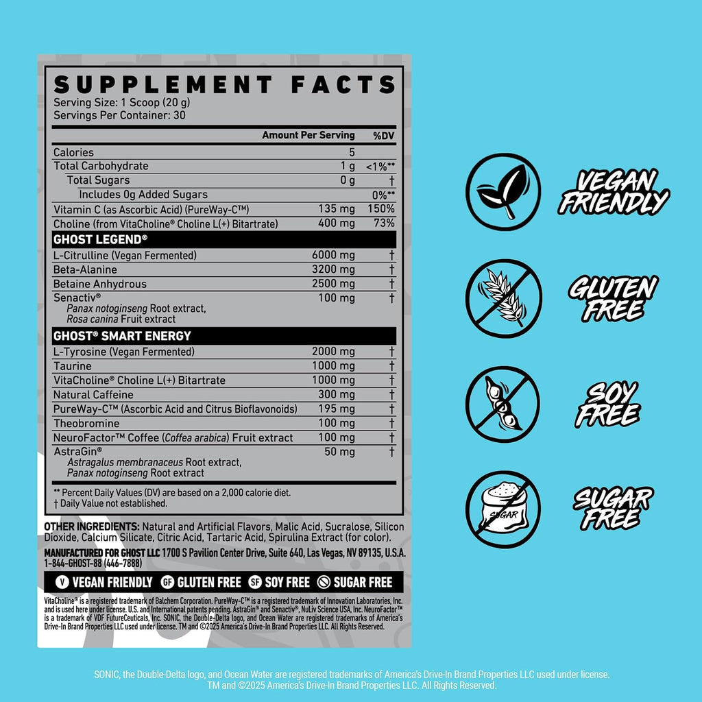 30 servings of GHOST pre-workout