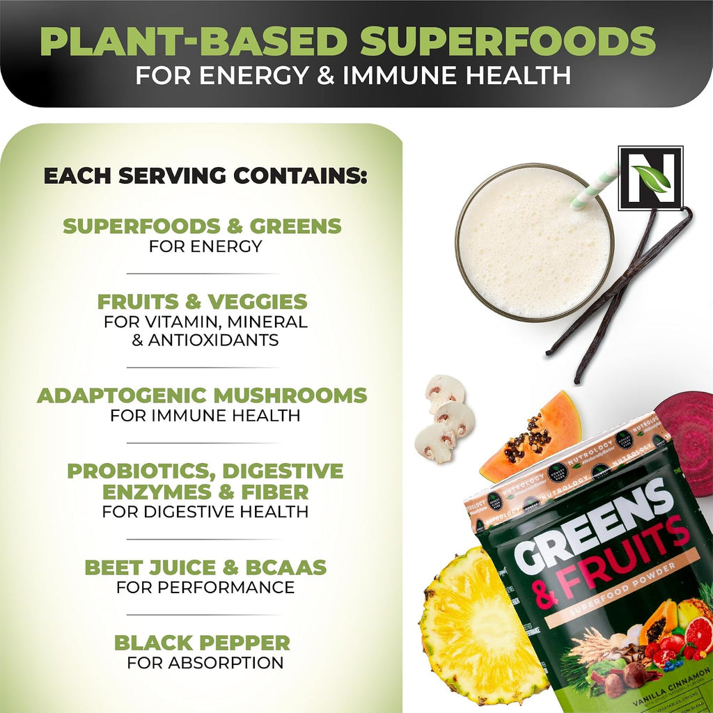30 servings of greens and fruits