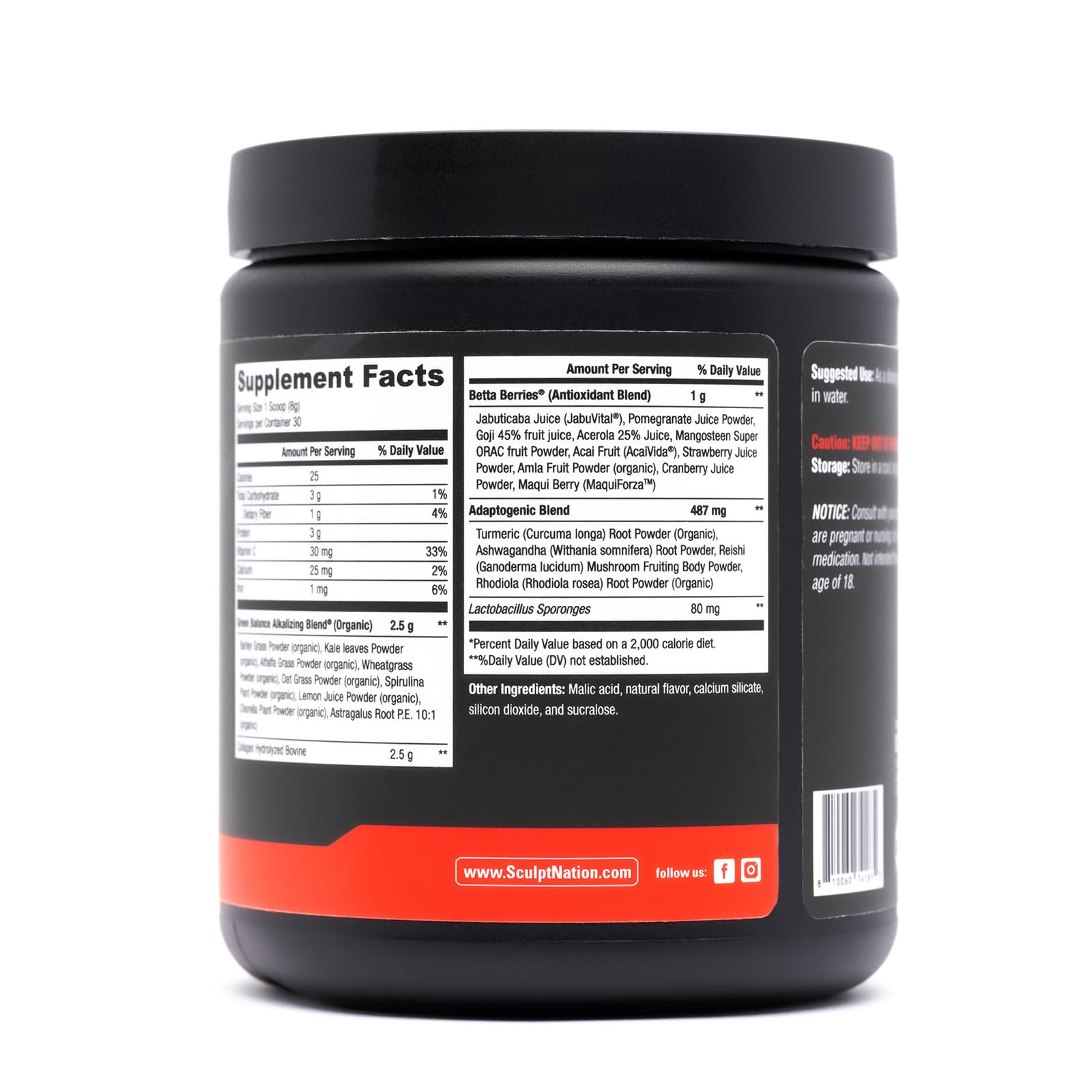 30 servings of greens powders nutrition