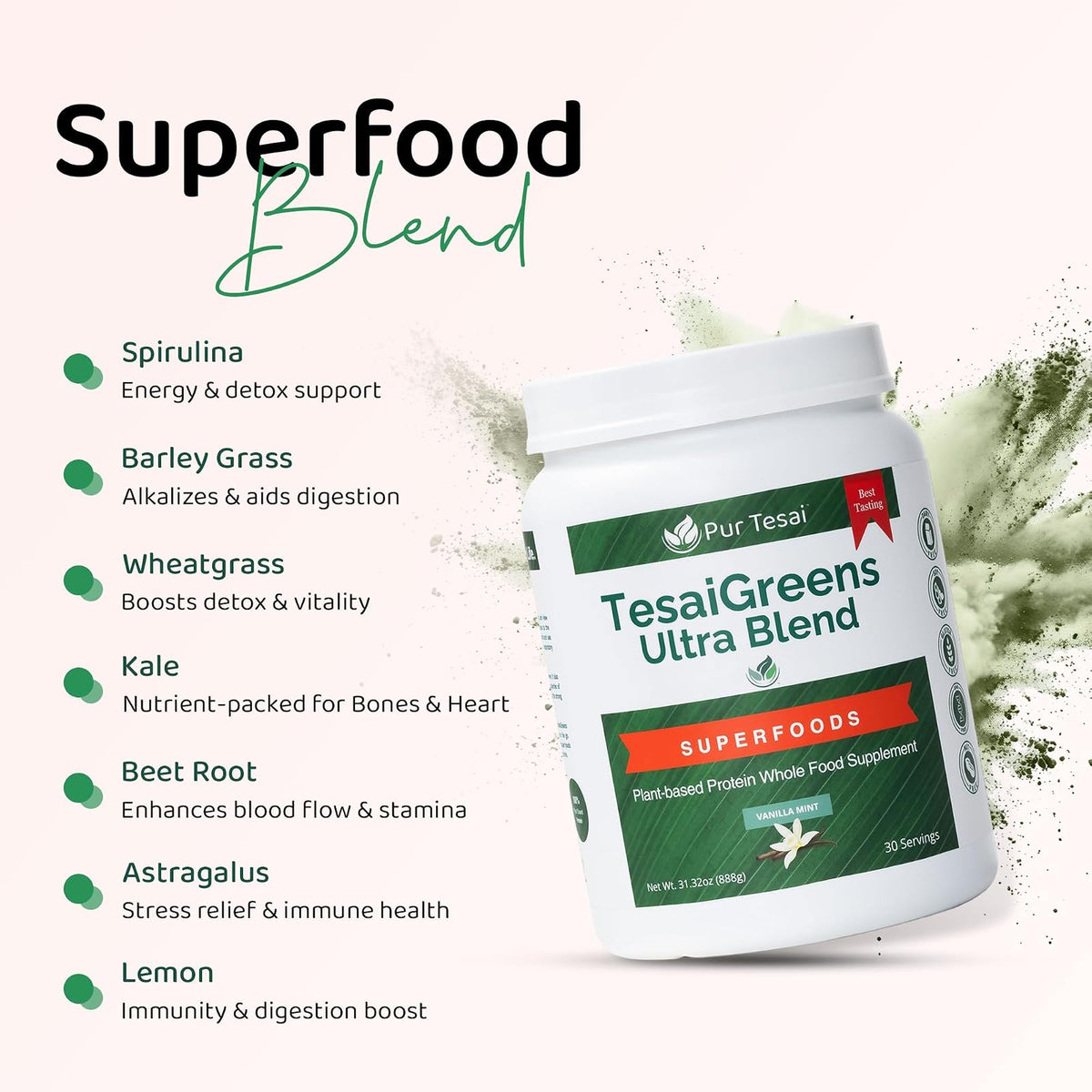 30 servings of healthy greens powder