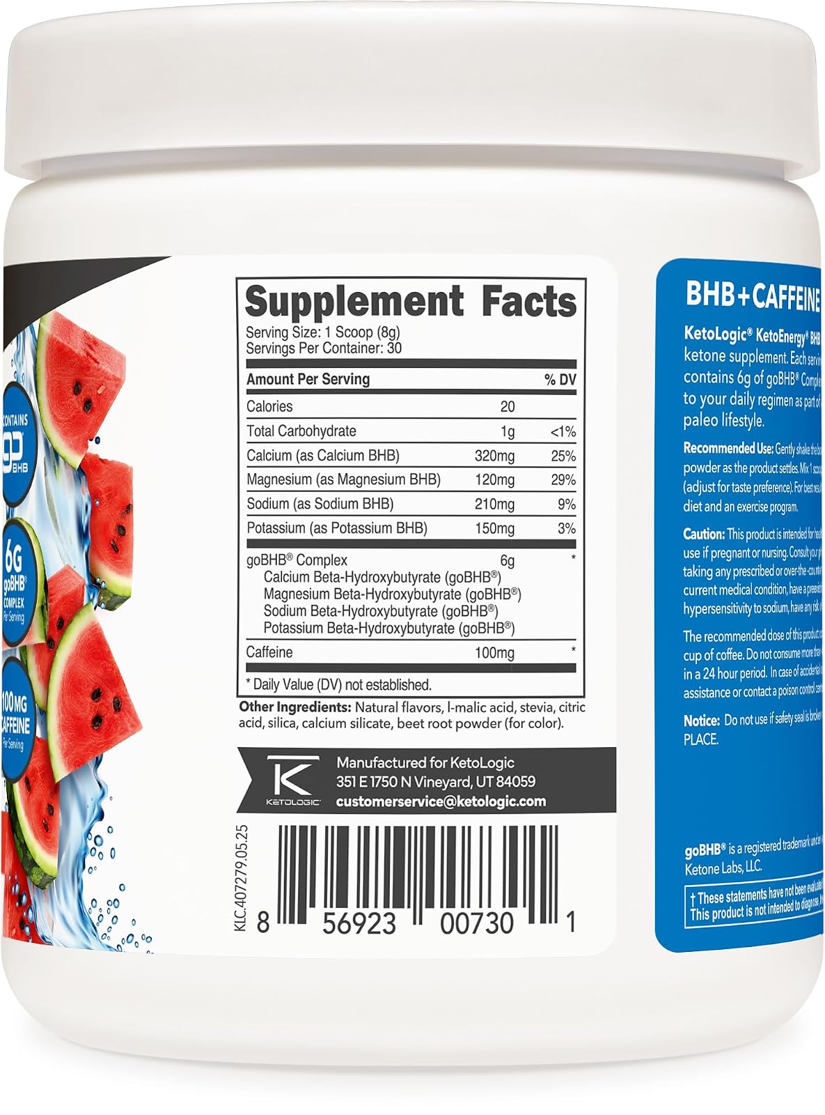 30 servings of Ketologic BHB powder
